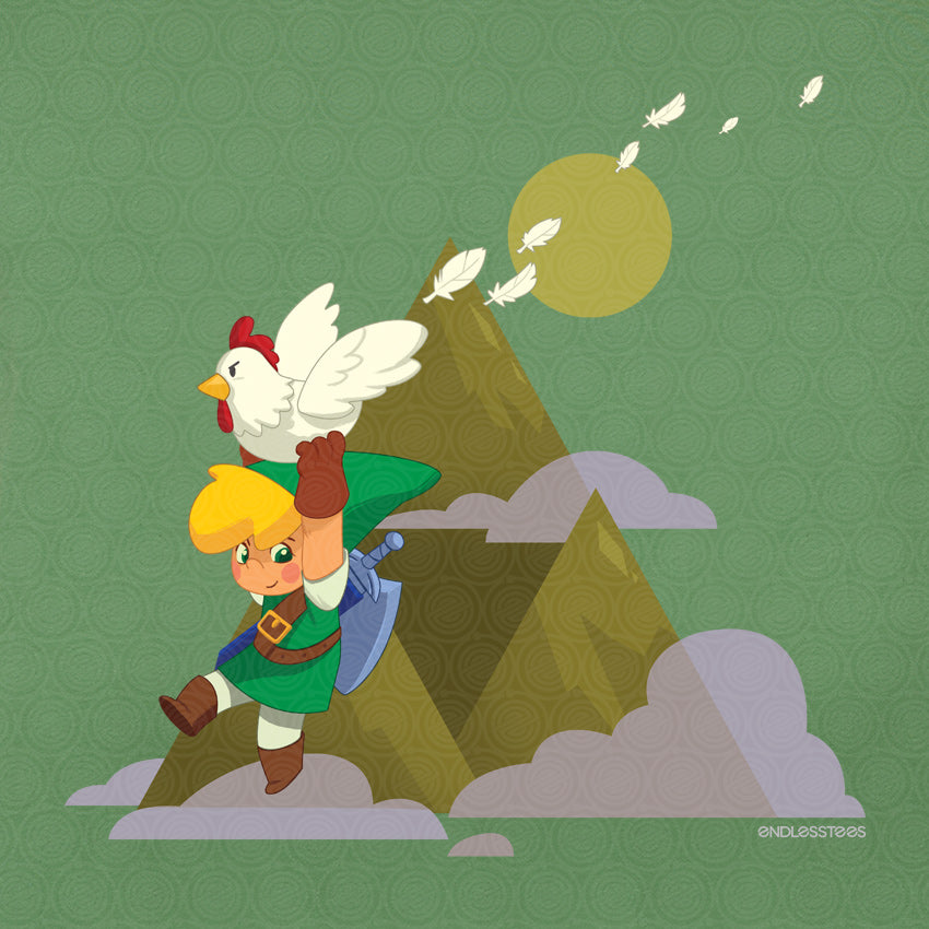 Legend of Zelda Link & Chicken Triforce Geeky T-shirt – EndlessTees